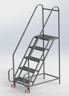 Stainless Steel Tilt & Roll Clean Room Ladder | Clean Room Platforms