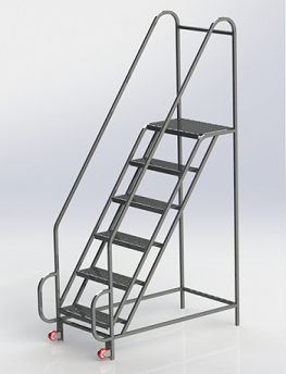 Stainless Steel Tilt & Roll Clean Room Ladder | Clean Room Platforms